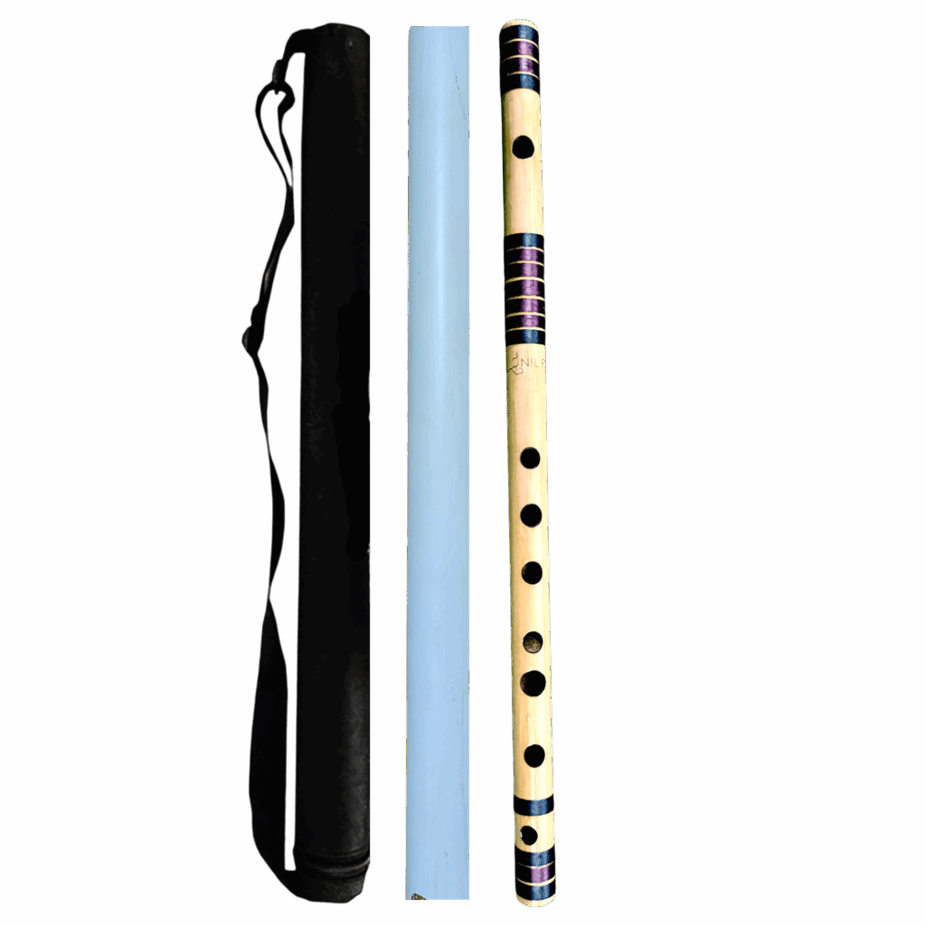 D Middle Bansuri Flute 440 Hz (Left / Right Hand) – 17.5 Inch (44.5 cm ...